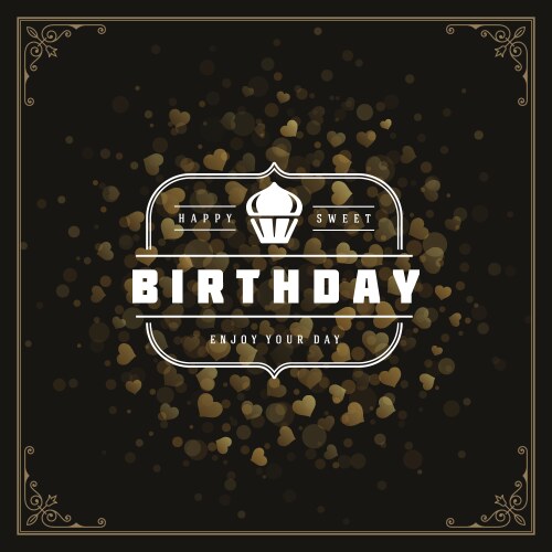 Birthday card design vintage style template Vector Image