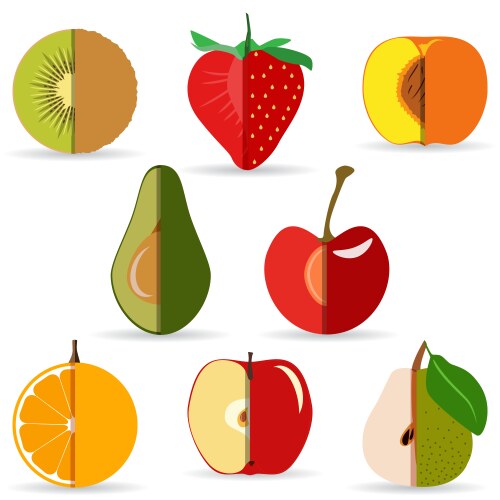 Pear realistic sliced healthy fruit diet dessert Vector Image