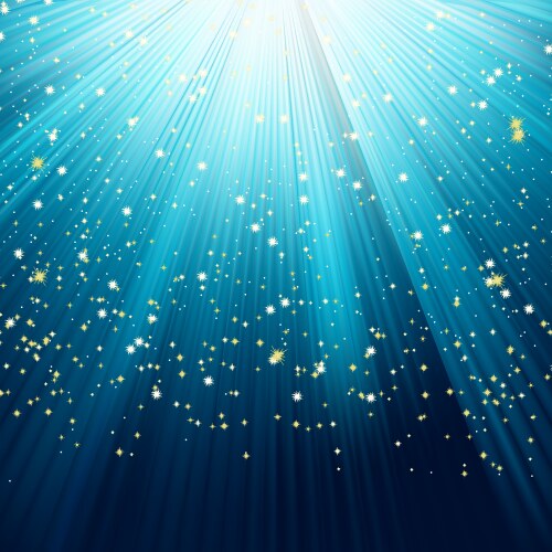 Abstract sun rays and bokeh blue background Vector Image