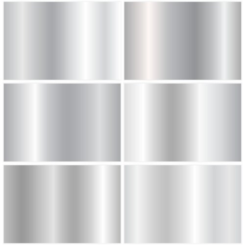Collection iridescent silver foil gradients Vector Image