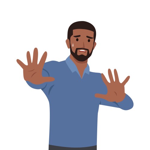 Man stop gesture Royalty Free Vector Image - VectorStock