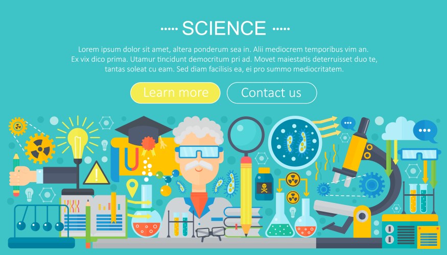 Science banner typography and background Vector Image
