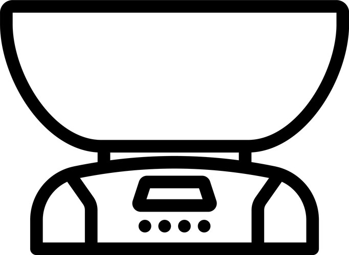 Kitchen weigh scales cartoon Royalty Free Vector Image