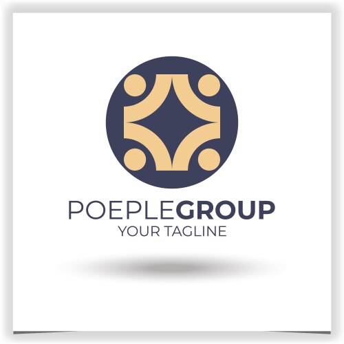 Meet group logo design template Royalty Free Vector Image