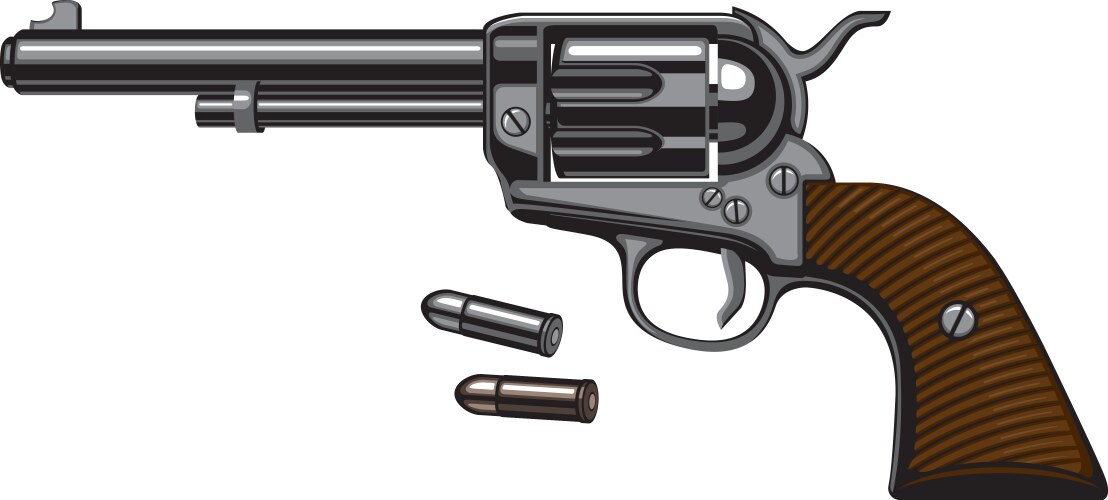 Banner with two revolvers hat bullets and roses Vector Image