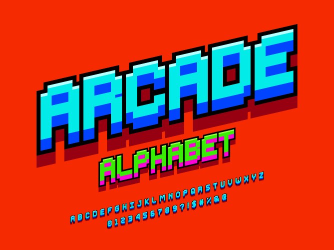 Lowercase Pixel Alphabet Vector Images (over 100)