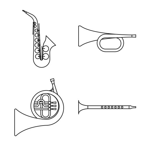 Saxophone isolated woodwind musical instrument Vector Image