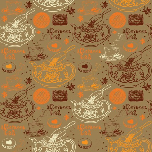 Vintage afternoon tea background Royalty Free Vector Image