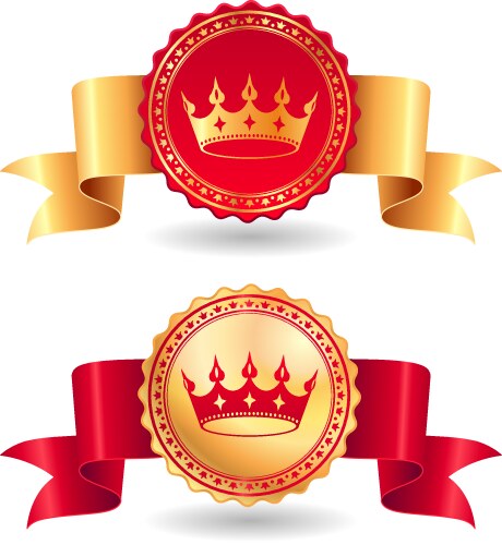 Ribbon red gold Royalty Free Vector Image - VectorStock