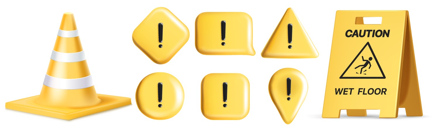 Worldwide warning signs realistic Royalty Free Vector Image