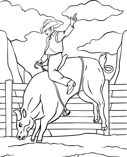 Bull Riding Silhouette Vector Images (over 330)