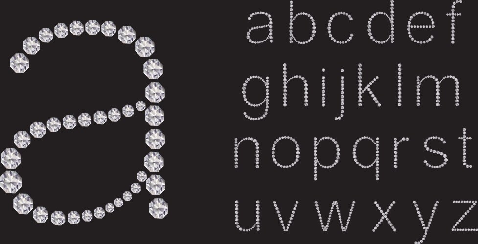 Diamond alphabetic letters Royalty Free Vector Image