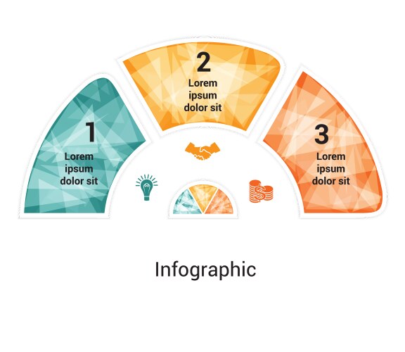 Diagram info graphics template 3 positions Vector Image