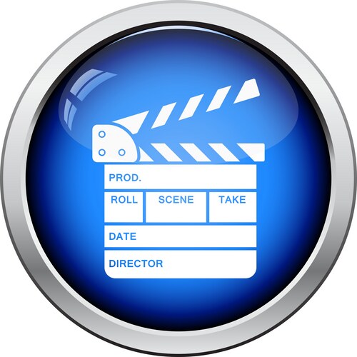 Movie clap board icon Royalty Free Vector Image
