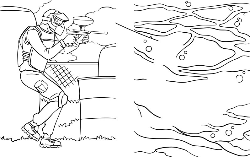 Skeet shooting isolated coloring page for kids Vector Image