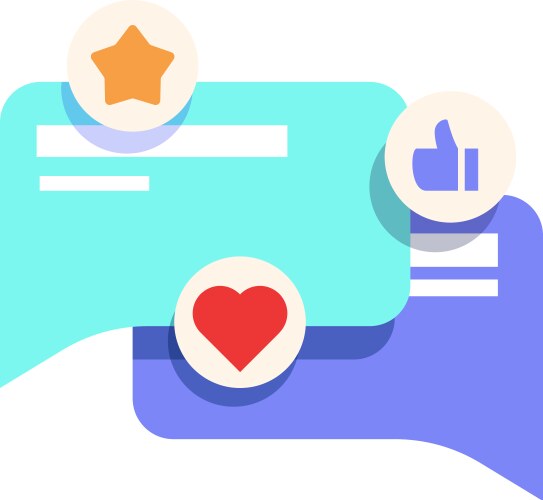 Red hearts icons are floating showing engagement Vector Image