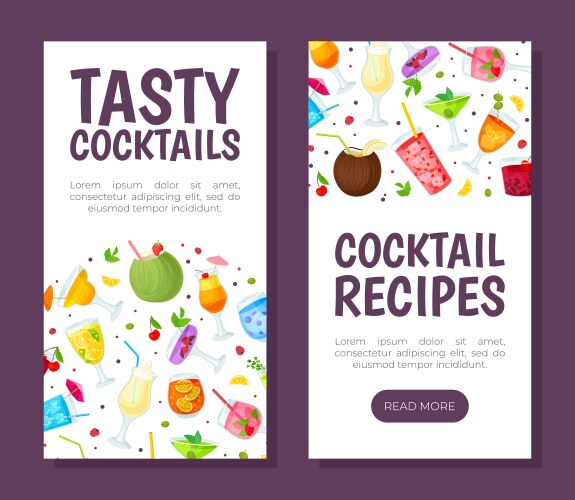 Tasty cocktail drink web banner design Royalty Free Vector