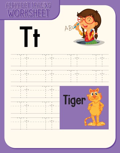 Letter i lowercase tracing practice worksheet Vector Image