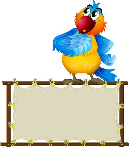 Border template with parrot bird Royalty Free Vector Image