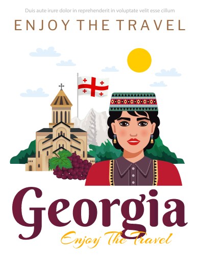 Georgia culture flat compositions Royalty Free Vector Image
