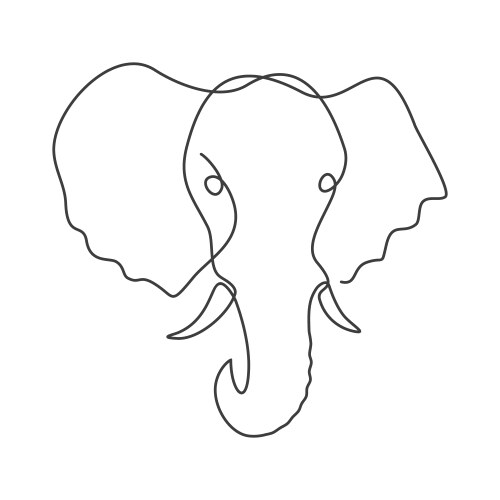One Line Drawing Elephant Vector Images (over 440)