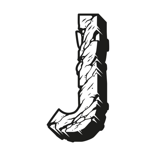 Vintage monochrome desert style letter k Vector Image
