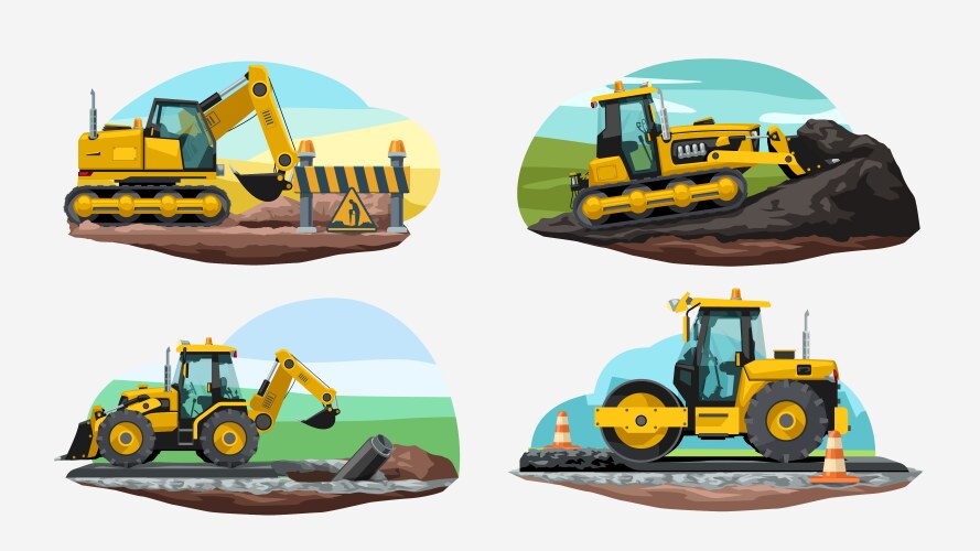 Building work construction machinery equipment Vector Image