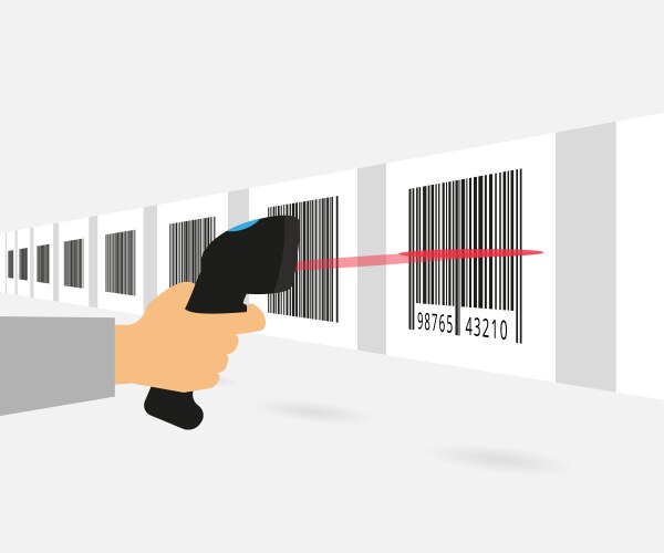 Isometric concept scanning barcode Royalty Free Vector Image