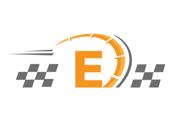 Letter i with racing flag logo speed logo symbol Vector Image