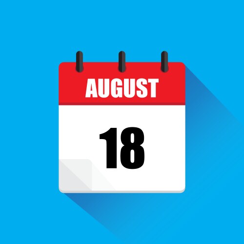 Calendar icon august red header design Royalty Free Vector