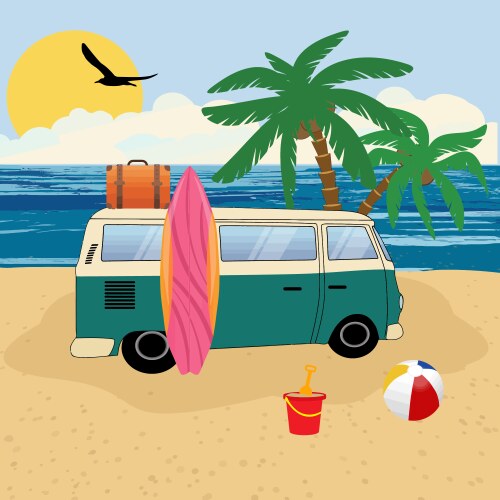 Beach Van Vector Images (over 3,800)