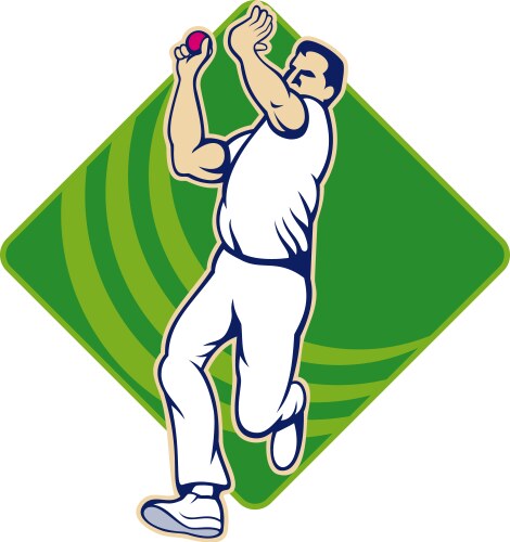 Bowler bowling in cricket championship sports Vector Image