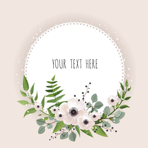Watercolor with floral wreath Royalty Free Vector Image