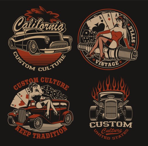 Pin-up girl with elements for design Royalty Free Vector