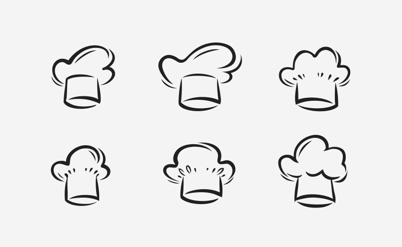 Chef hat icons Royalty Free Vector Image - VectorStock