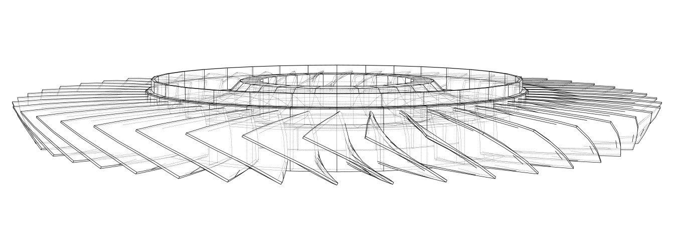 Turbine impellers drawings set Royalty Free Vector Image