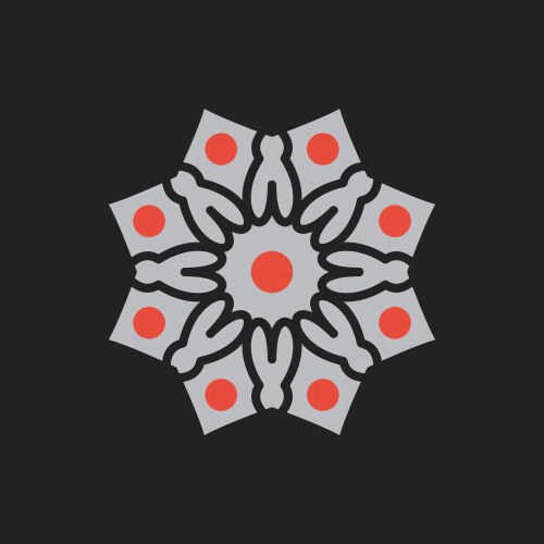 Arabic circular geometric emblem Royalty Free Vector Image