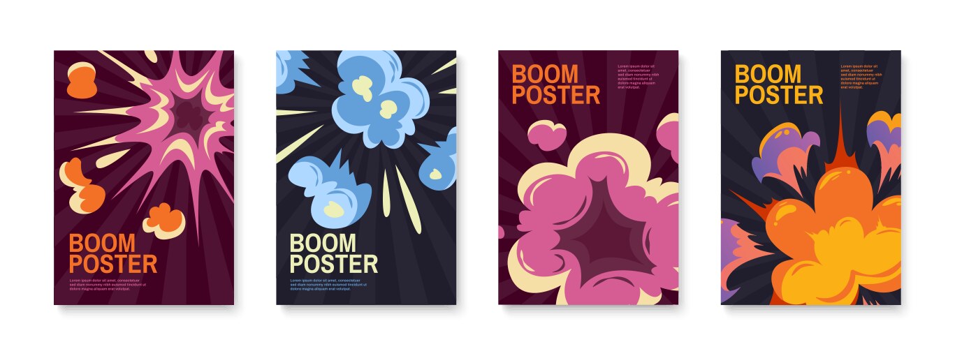 Fire posters set Royalty Free Vector Image - VectorStock