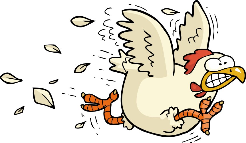 Scared Cartoon Chicken