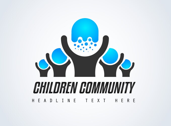 Children community symbol Royalty Free Vector Image