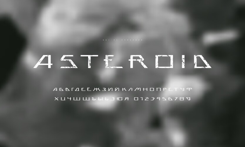 Futuristic space cyrillic sans serif font Vector Image