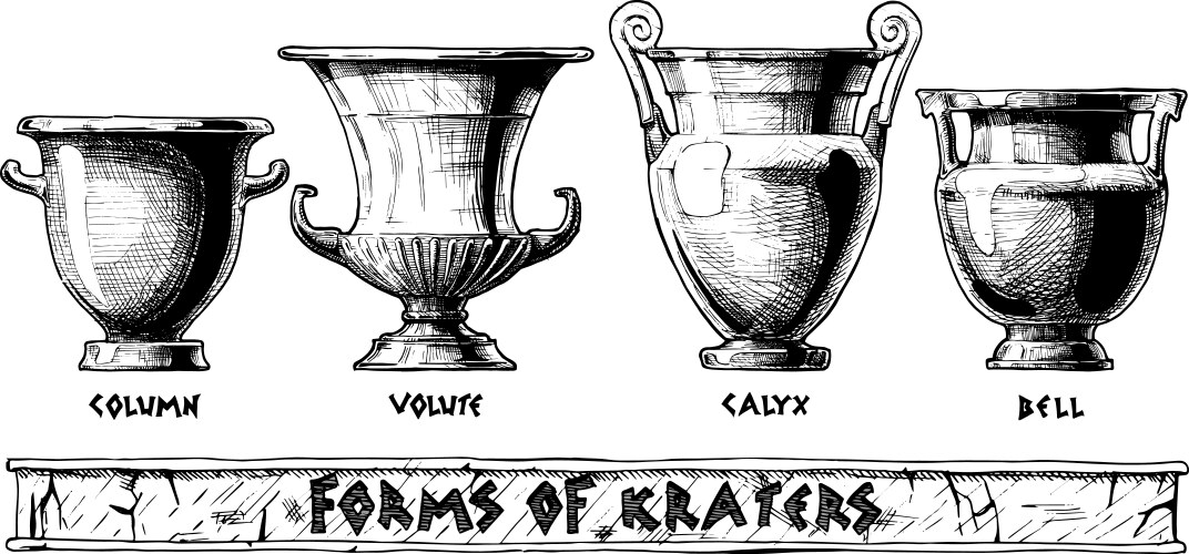 Greek vessel shapes Royalty Free Vector Image - VectorStock