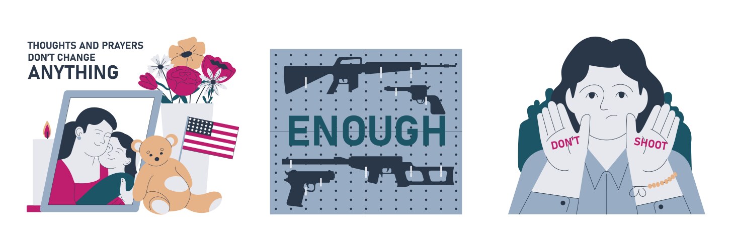 Gun control second amendment ban weapon Royalty Free Vector