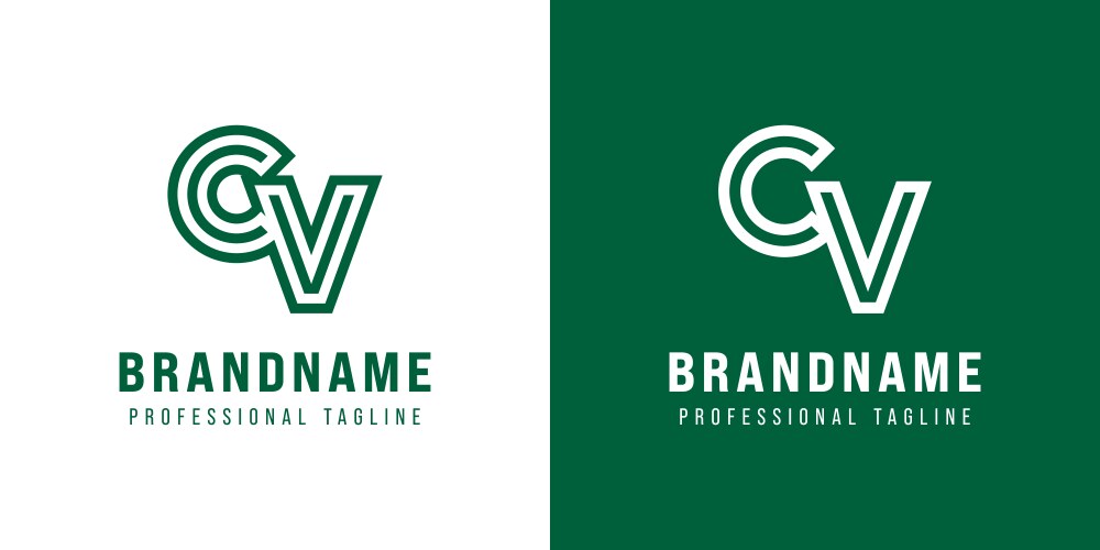 Letters cv and vc monogram logo suitable Vector Image