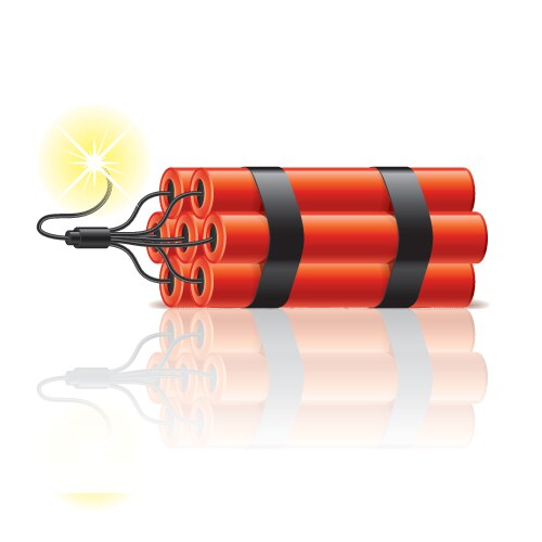 Explosive bombs and dynamite sticks dangerous Vector Image