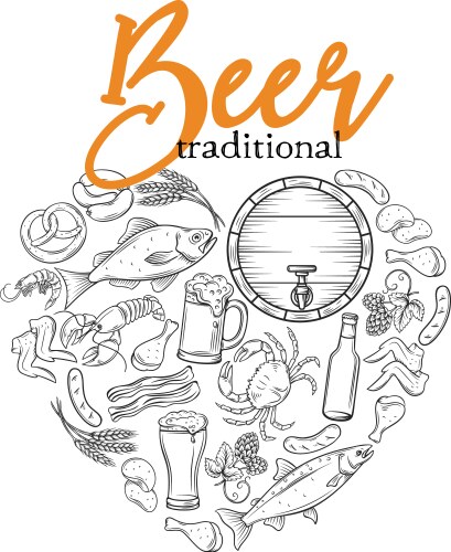 Heart-shaped beer bottles Royalty Free Vector Image