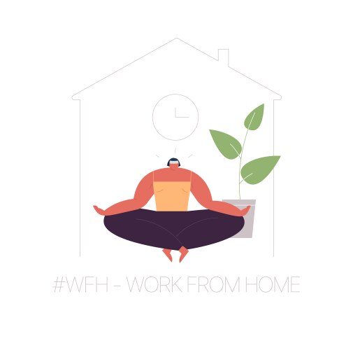 Wfh - work from home office an employee Royalty Free Vector