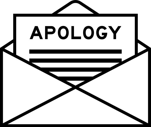 Envelope and letter sign with word apology – Royalty-Free Vector ...