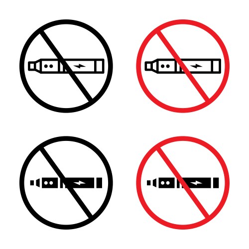 No vaping icon set vape forbidden smoke symbol Vector Image