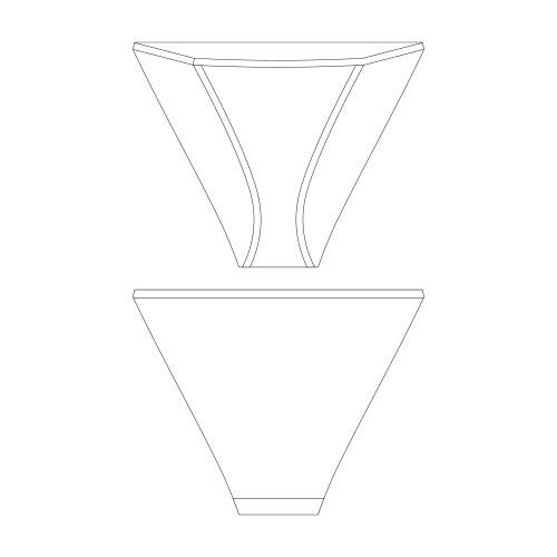 Template longline triangle bikini top flat design Vector Image